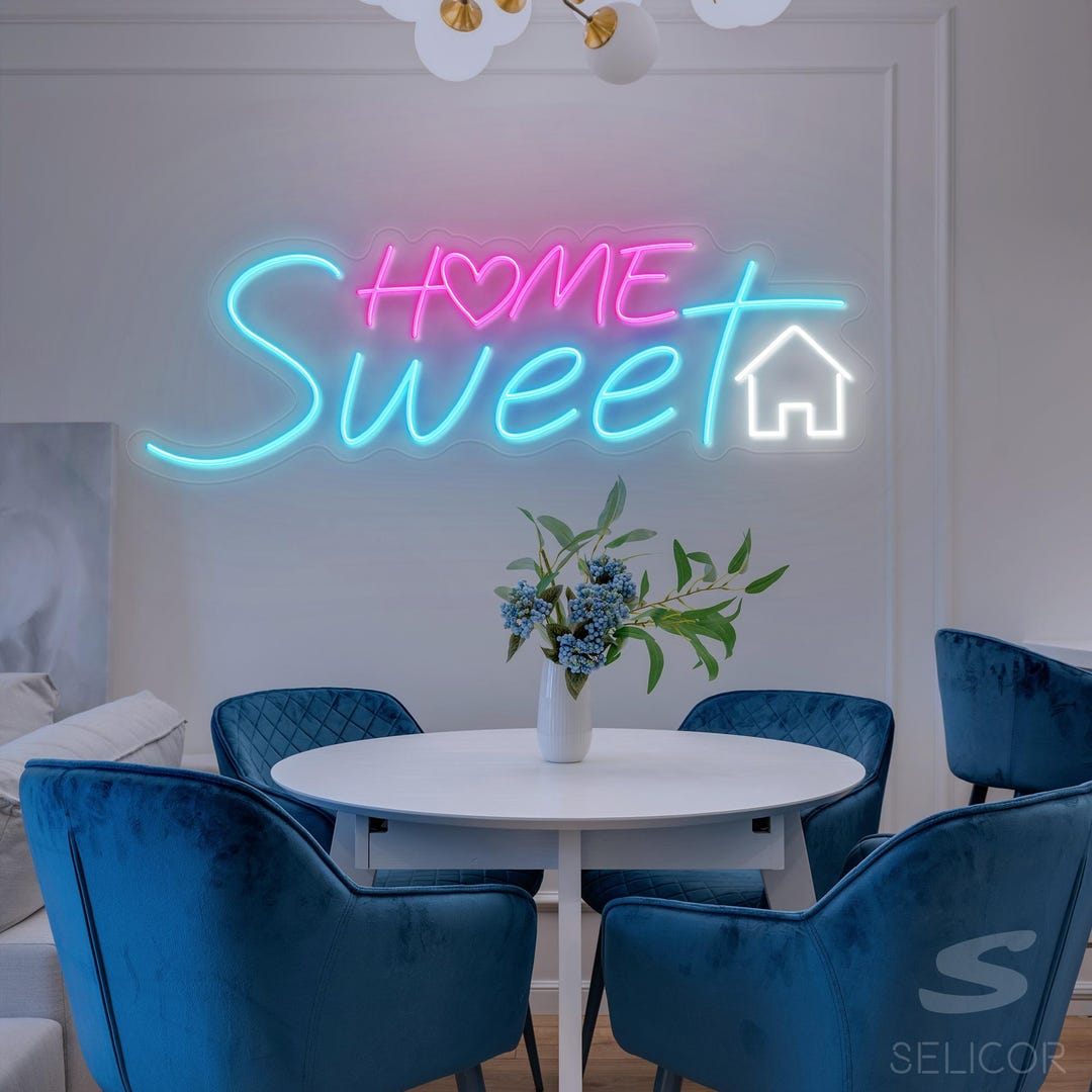 Home Sweet Home Neon Sign Custom, Home Decor Wall Art, Neon Light ...