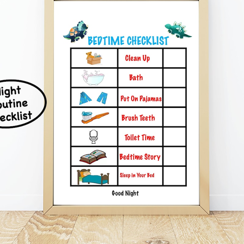 Night Time Routine Chart - Etsy