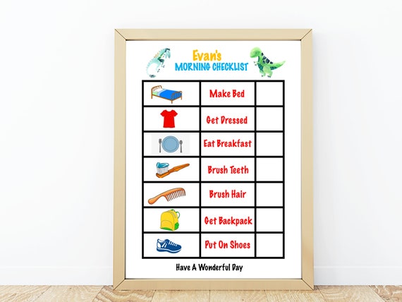 Boys Evening Routine Chart/ Bedtime Routine Chart/ Autism - Etsy