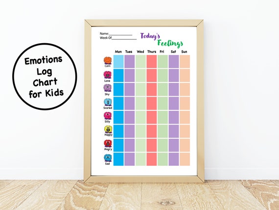 Emotions Log for Kids Feelings Log for Childrenautism | Etsy