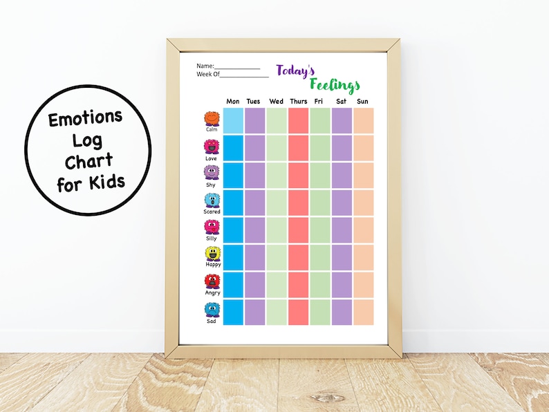 Emotions Log for Kids, Feelings Log for Children,autism Feeling, Autism ...