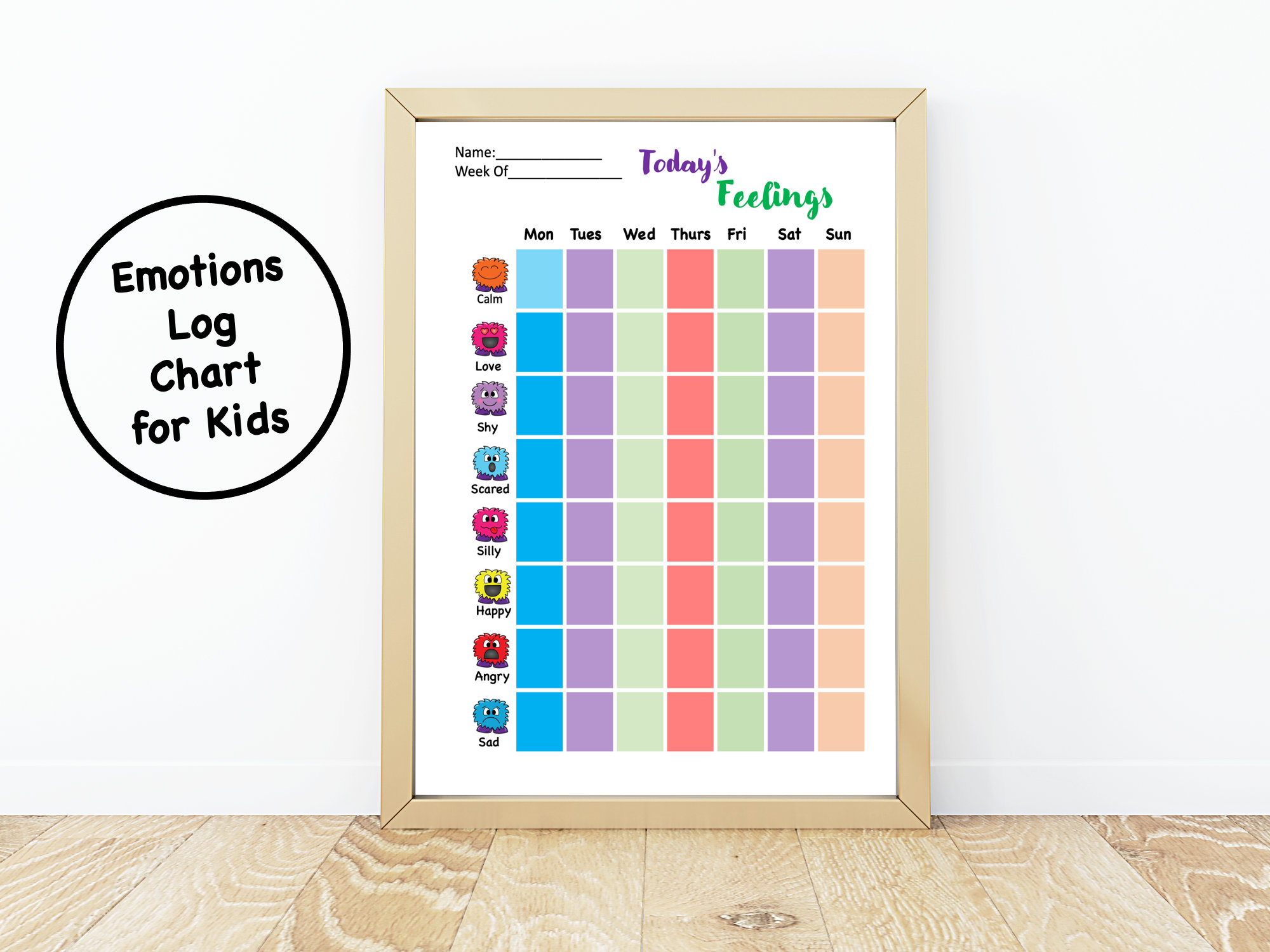 Emotions Log for Kids, Feelings Log for Children,autism Feeling, Autism ...