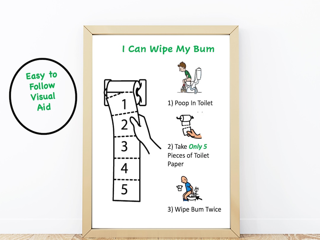 Toileting Visual Schedule, How to Wipe Your Bottom Chart, Potty ...