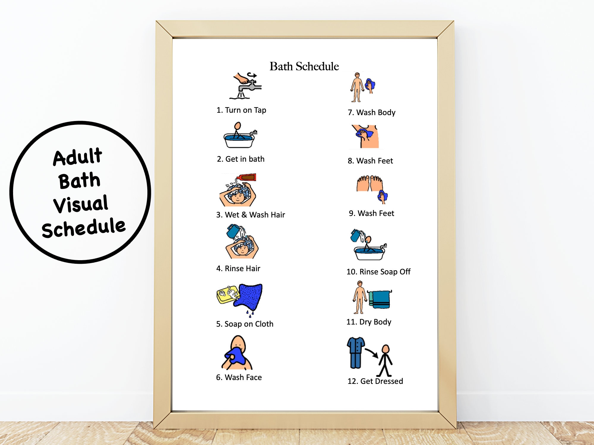 Adults Shower Routine Bath Sequence For Autism Autism Visual Etsy