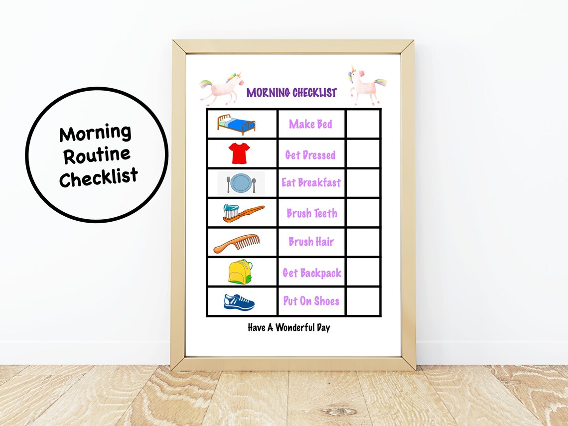 Kids Evening Routine Chart/ Kids Morning Routine Chart/ Bedtime Routine ...