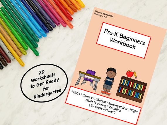 Pre K Workbook Kindergarten Worksheets Autism Education | Etsy