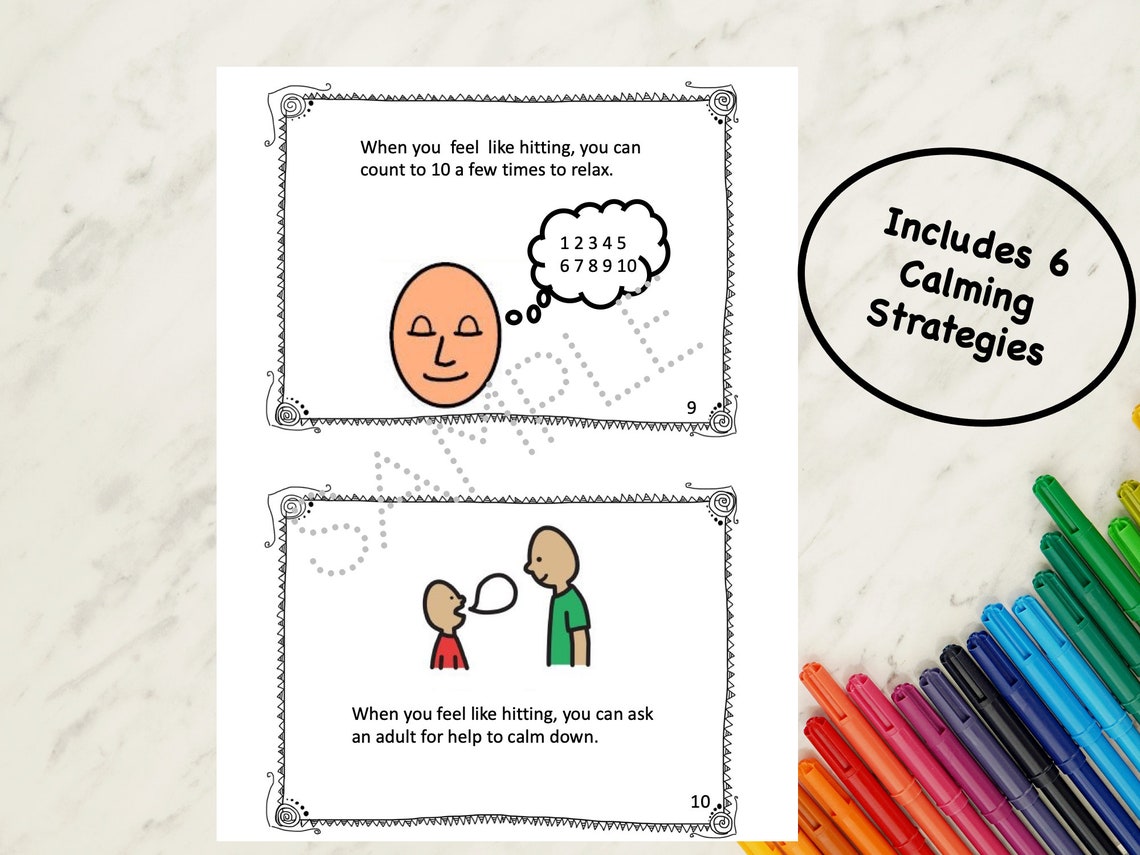 No Hitting Social Story for Autism, Coping Skills for Kids, Social ...