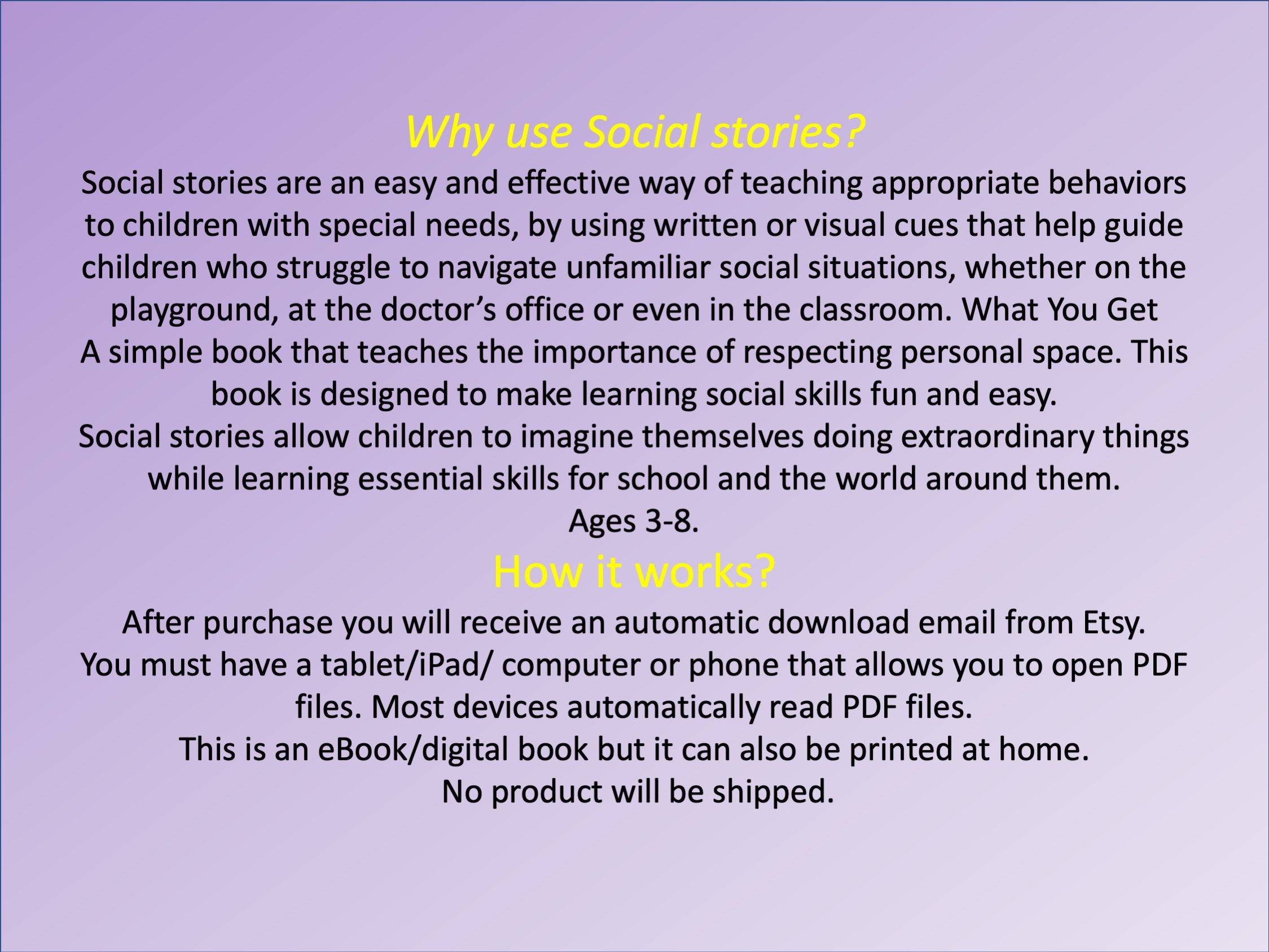 Autism Social Story - Personal Space, Autism Social Narative, Autism ...