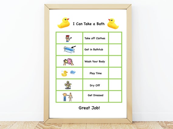 Visual Schedule for Bath Time and Social Story for Taking - Etsy