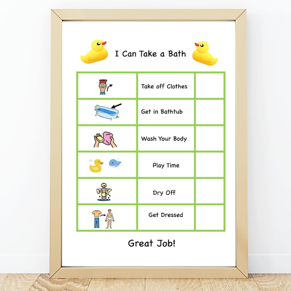 Bath Visual Schedule - Etsy