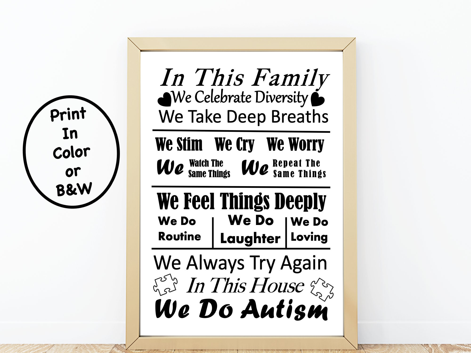 Autism Sign, Printable Autism Sign, Autism Awareness Sign, Autism Gift ...