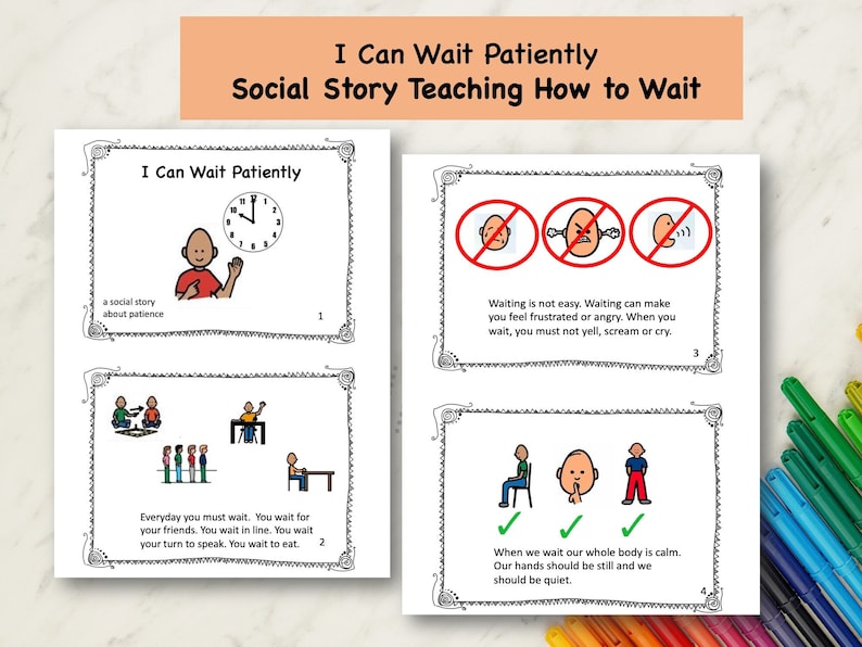 Patience Social Story for Autism: Waiting Your Turn Social Narrative ...