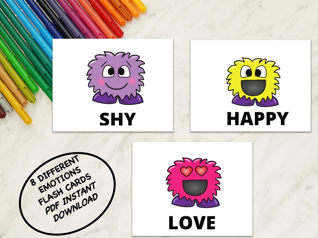 Emotions Flashcards, Autism Flashcards, Printable Emotions Cards for ...