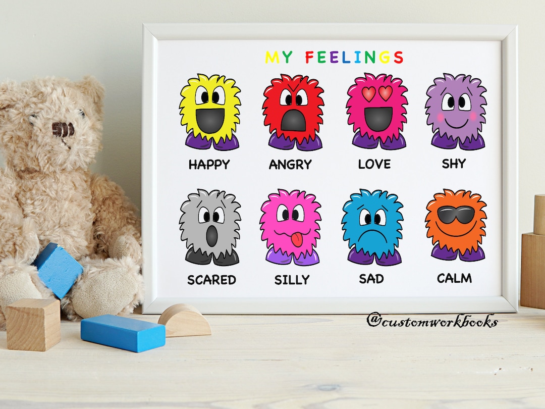 Laminated Children's Emotion's Chart, Kids Feeling Chart,autism Visual ...