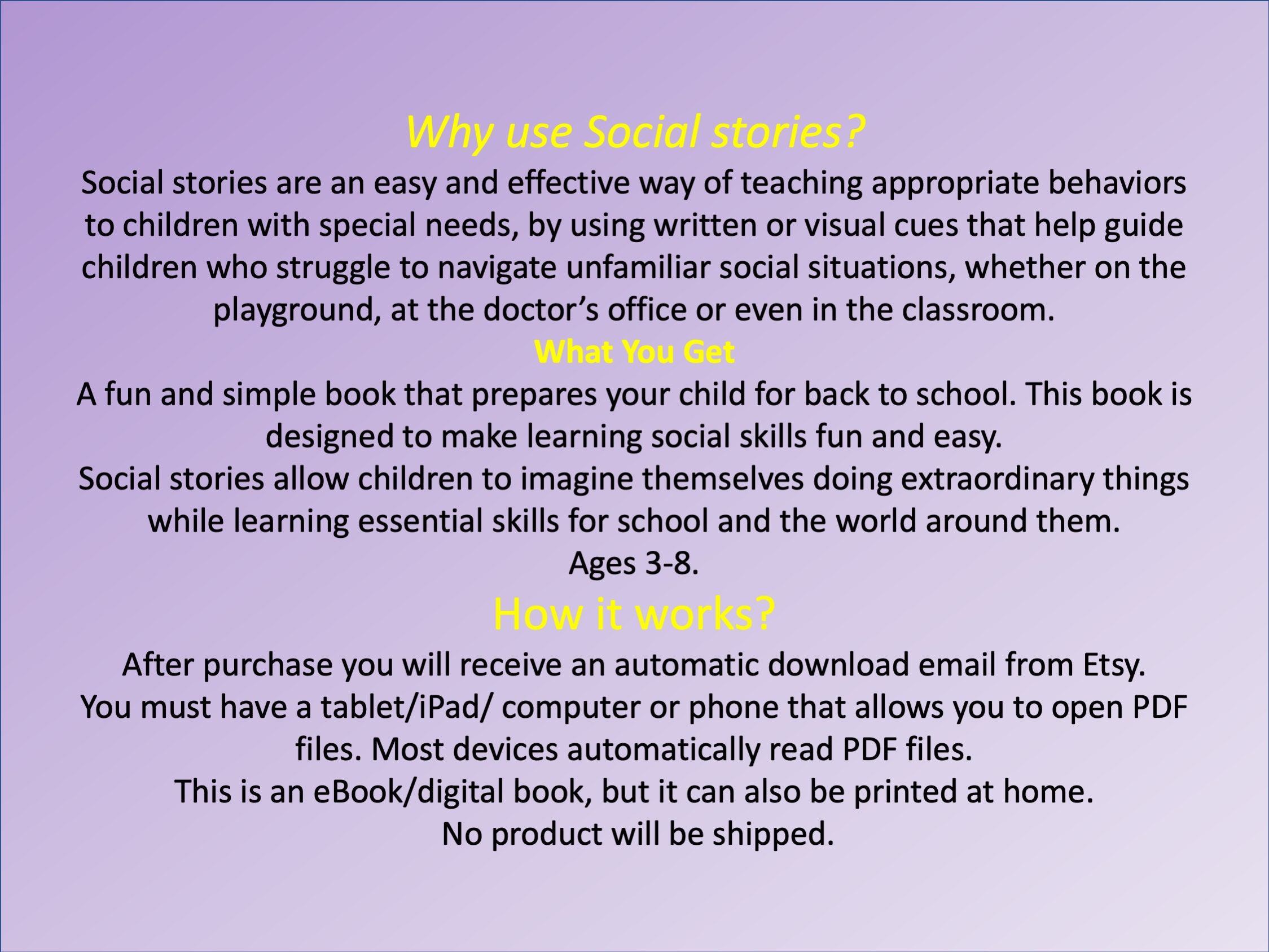 Back to School Social Story for Autism, Autism Social Story, Autism ...