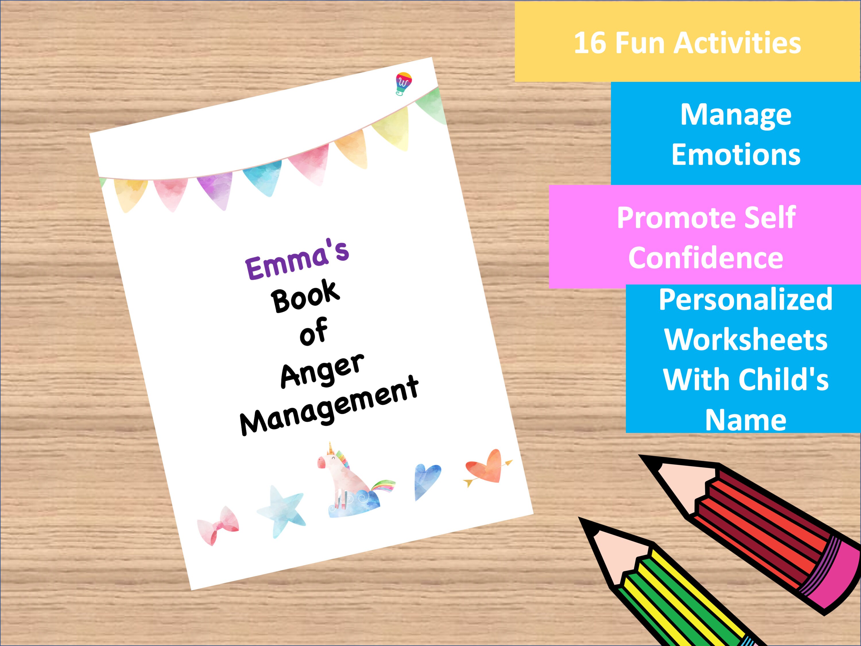 Kids Anger Management Workbook / Kids Anxiety Worksheet - Etsy