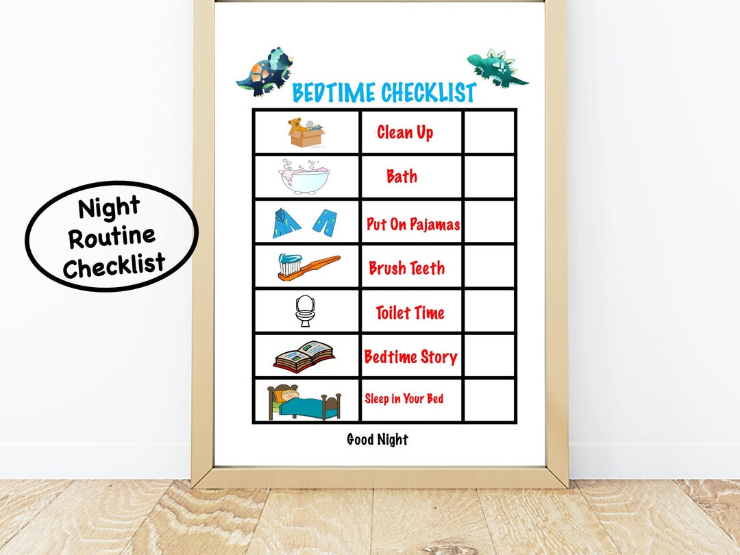 Kids Evening Routine Chart/ Kids Morning Routine Chart/ Bedtime Routine ...