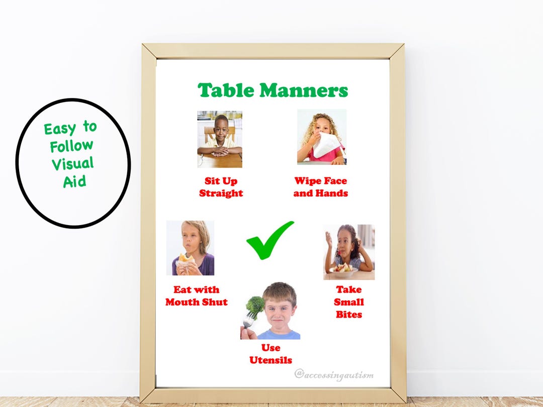 Table Manners Worksheet, Table Manners Social Story, Autism and Table ...