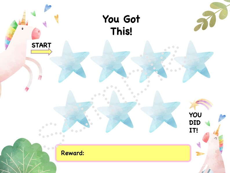 Short Reward Chart for Girls, Reward Chart for Autistic Child, Reward ...