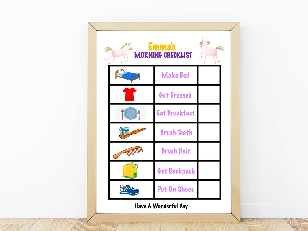Girls Evening Routine Chart/ Bedtime Routine Chart/ Autism Chart/ Kids ...