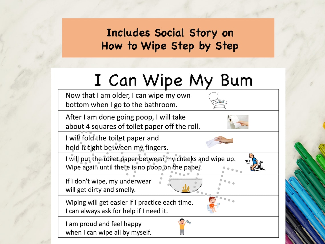 Wiping Bum Social Story, Toliet Training and Autism, Autism and Wiping ...