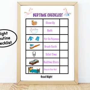 Kids Evening Routine Chart/ Kids Morning Routine Chart/ Bedtime Routine ...