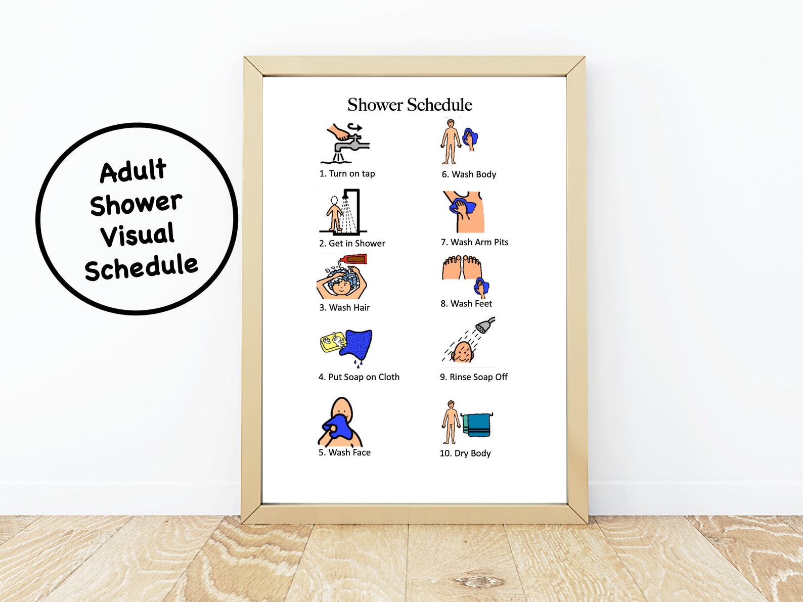 Adults Shower Routine, Shower Sequence for Autism, Autism Visual ...
