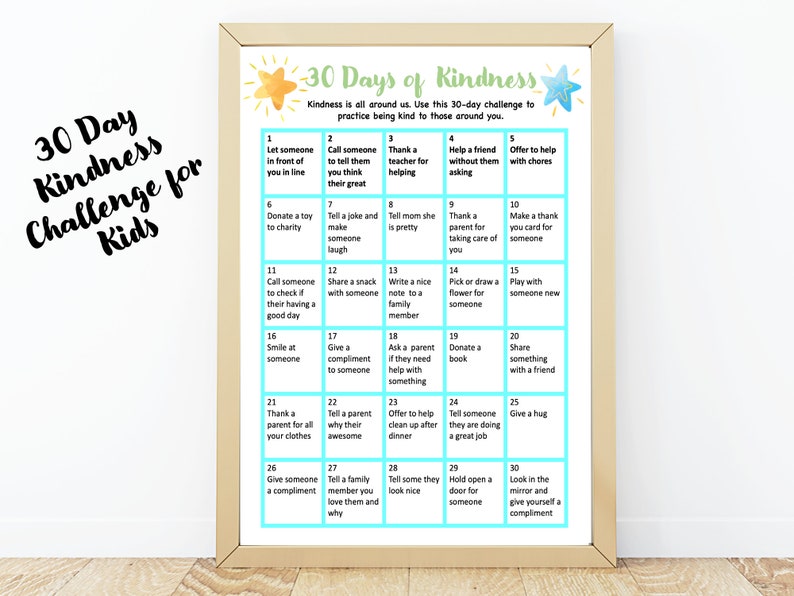 Kindness Challenge for Kids PDF, Children's Kindness Log , Kindness ...