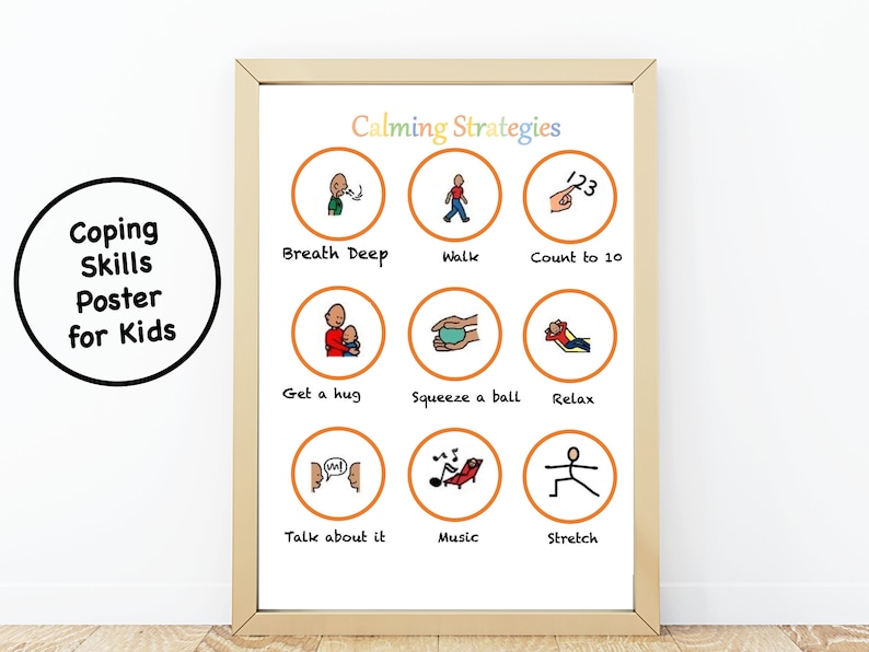 Autism Coping Skills Chart: Kids Calming Strategies Poster (PDF) - Etsy