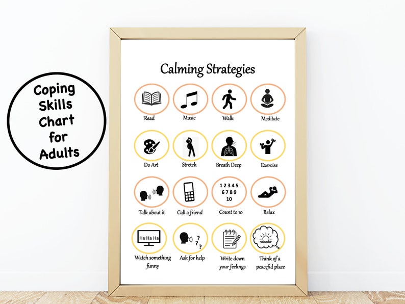 Coping Skills for Autistic Adults Chart, Calming Strategies for Autism ...