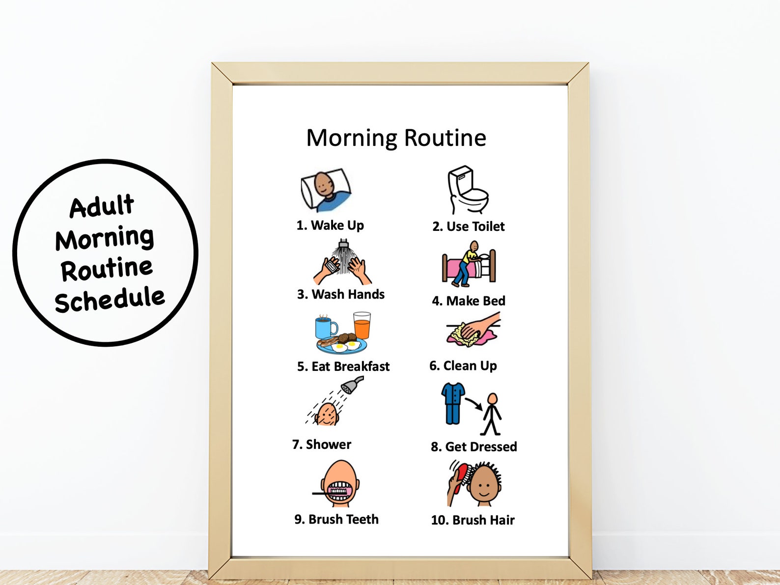 Visual Morning Schedule for Autistic Adults- Autistic Adults Schedule ...
