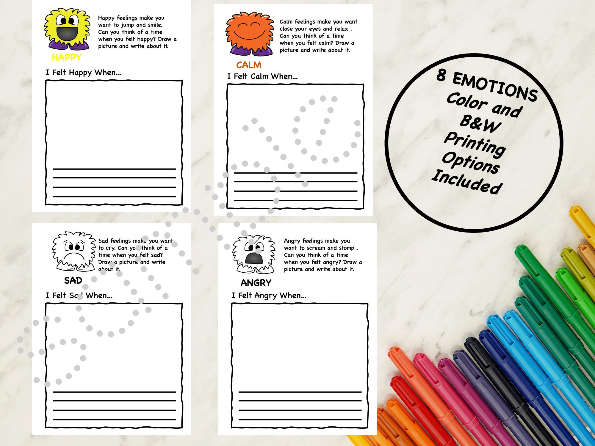Feelings Journal for Kids: Autism, Emotions, and Moods (digital ...