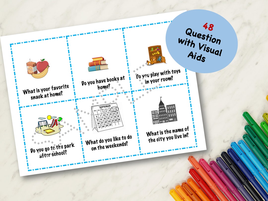 Autism Conversation Starter Cards: Visual Prompts for Social Skills - Etsy