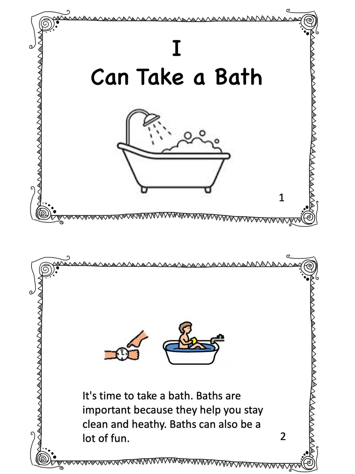 Autism Bath Time Visual Schedule & Social Story (printable) - Etsy