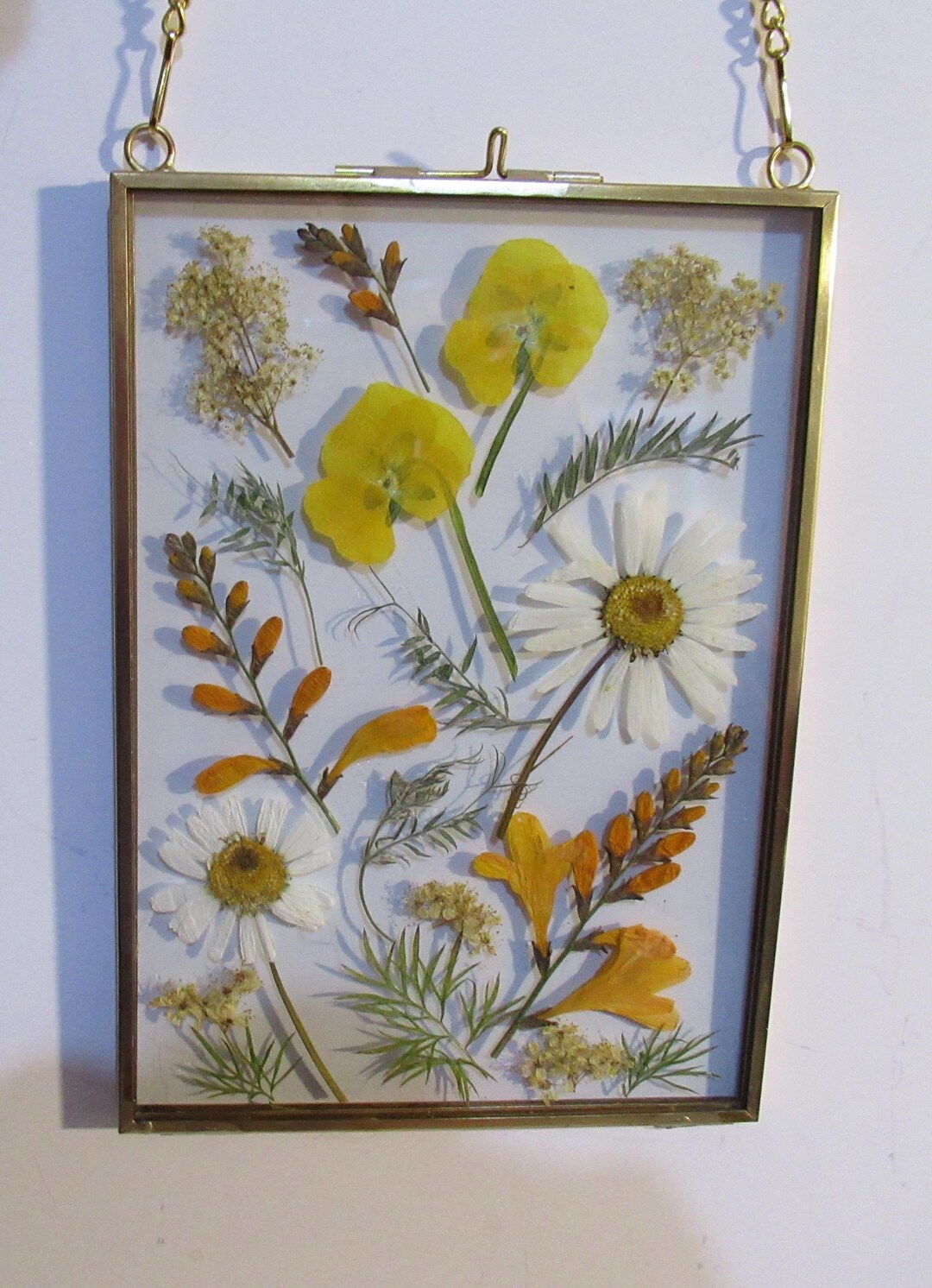 Pressed Flower Frame REAL Flower Frame Handmade Dried Flower Frame Wall ...