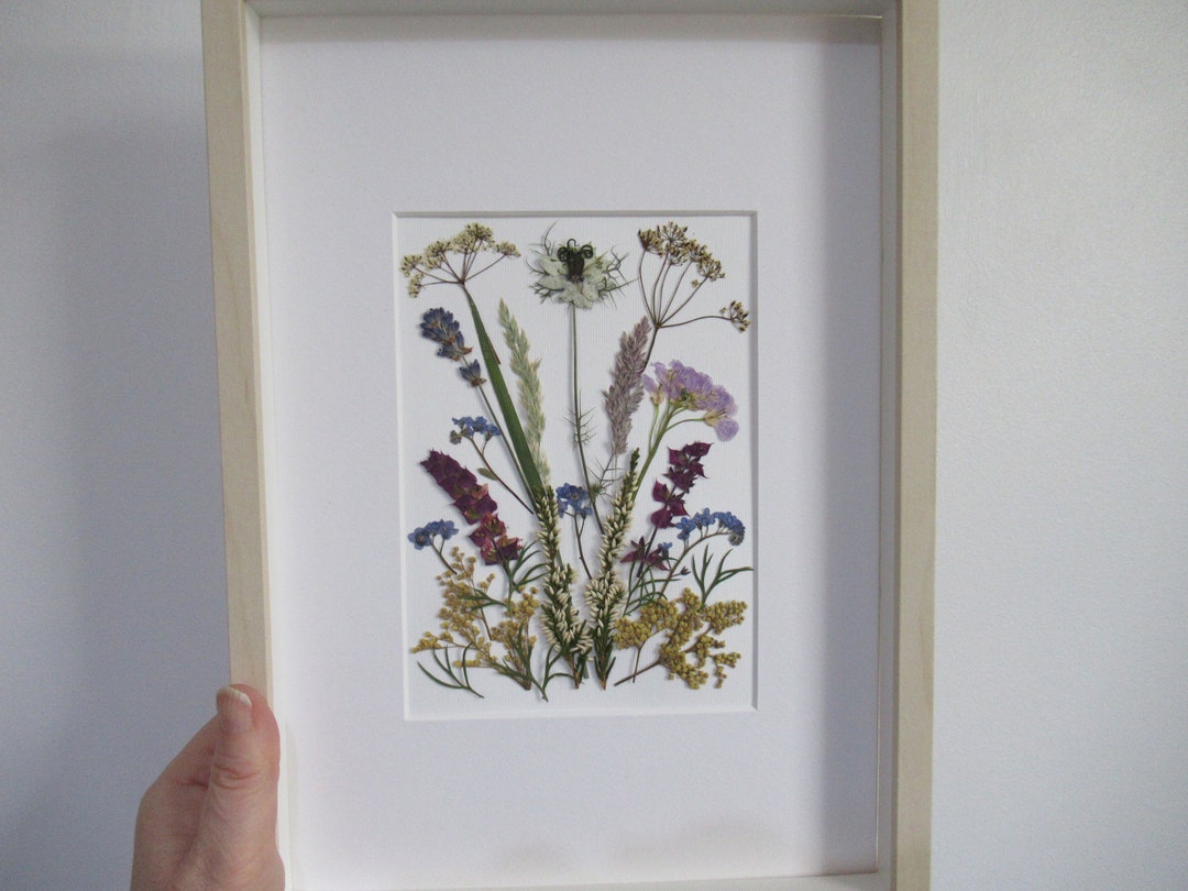 Pressed Flower Frame REAL Flower Frame Hand Made Dried Flower Frame ...