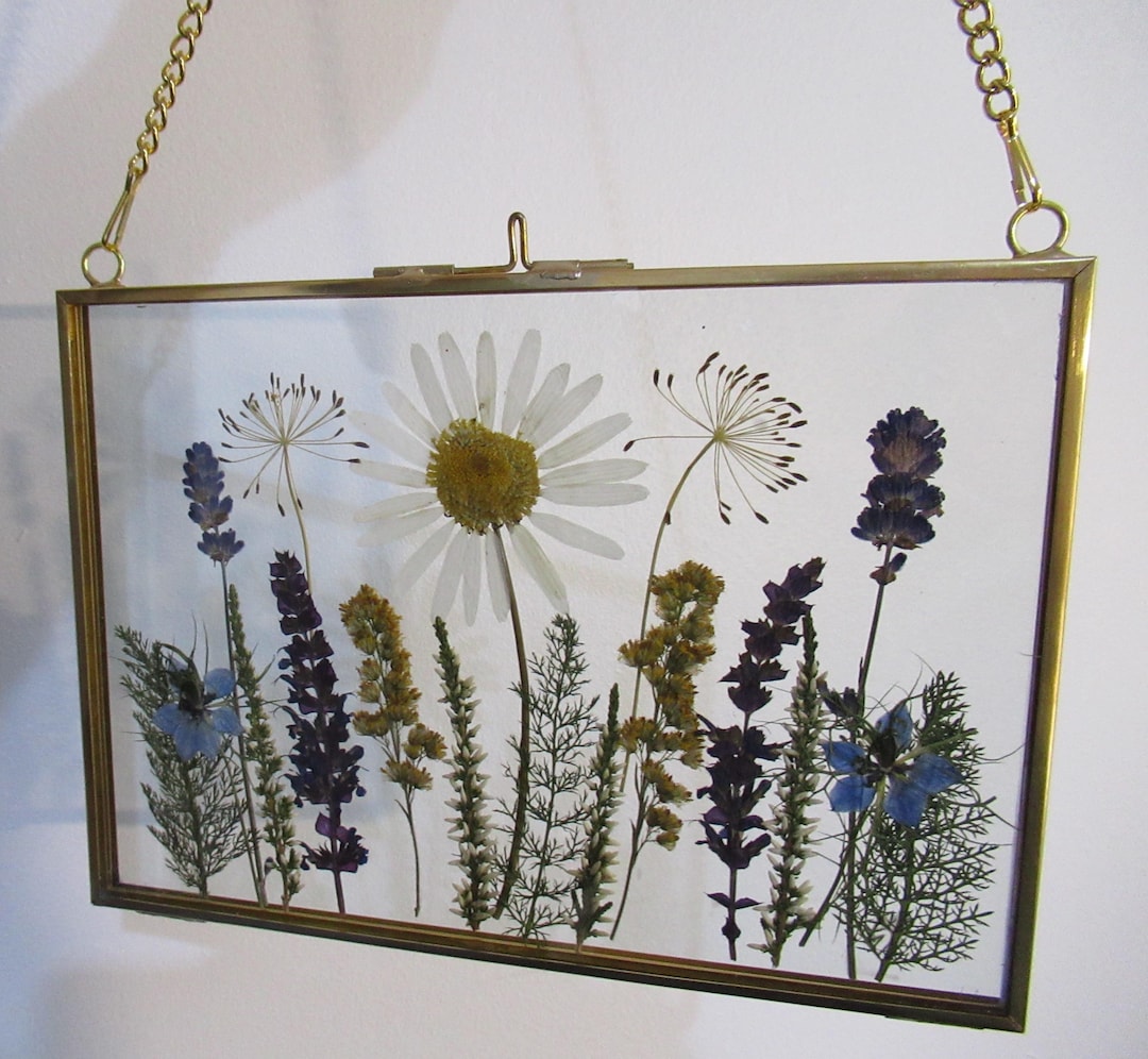 Pressed Flower Frame REAL Flower Frame Handmade Dried Flower Frame Wall ...
