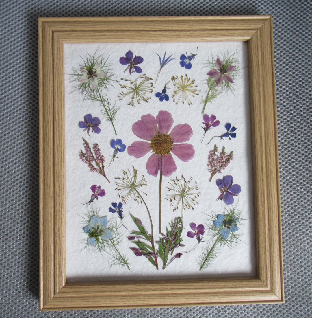 Pressed Flower Frame REAL Flower Frame Dried Flower Frame Handmade Wall ...