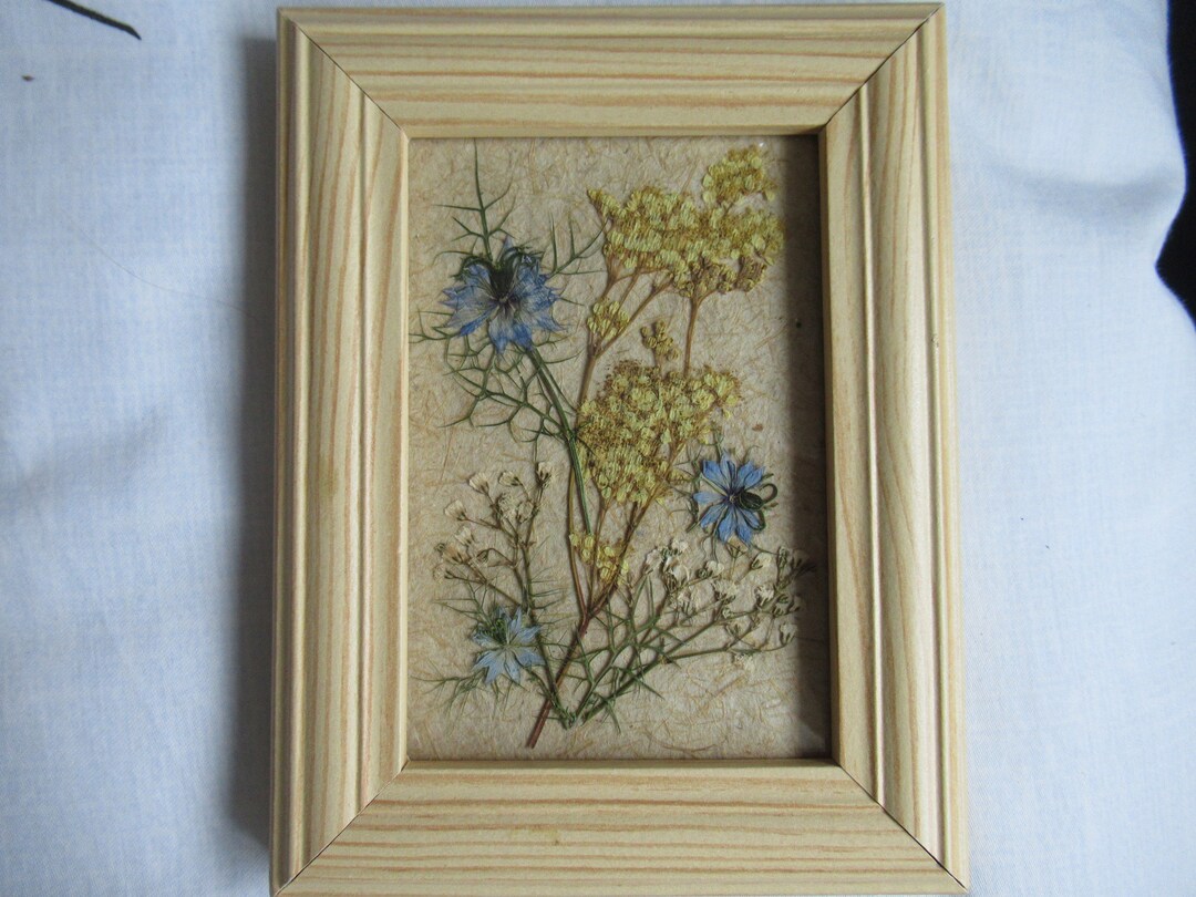 Pressed Flower Frame REAL Flower Frame Hand Made Dried Flower Frame ...