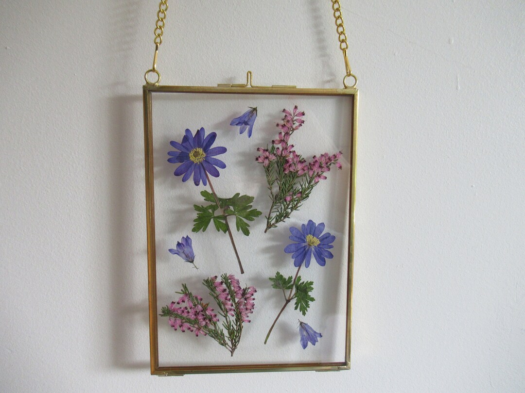 Pressed Flower Frame REAL Flower Frame Hand Made Dried Flower Frame ...