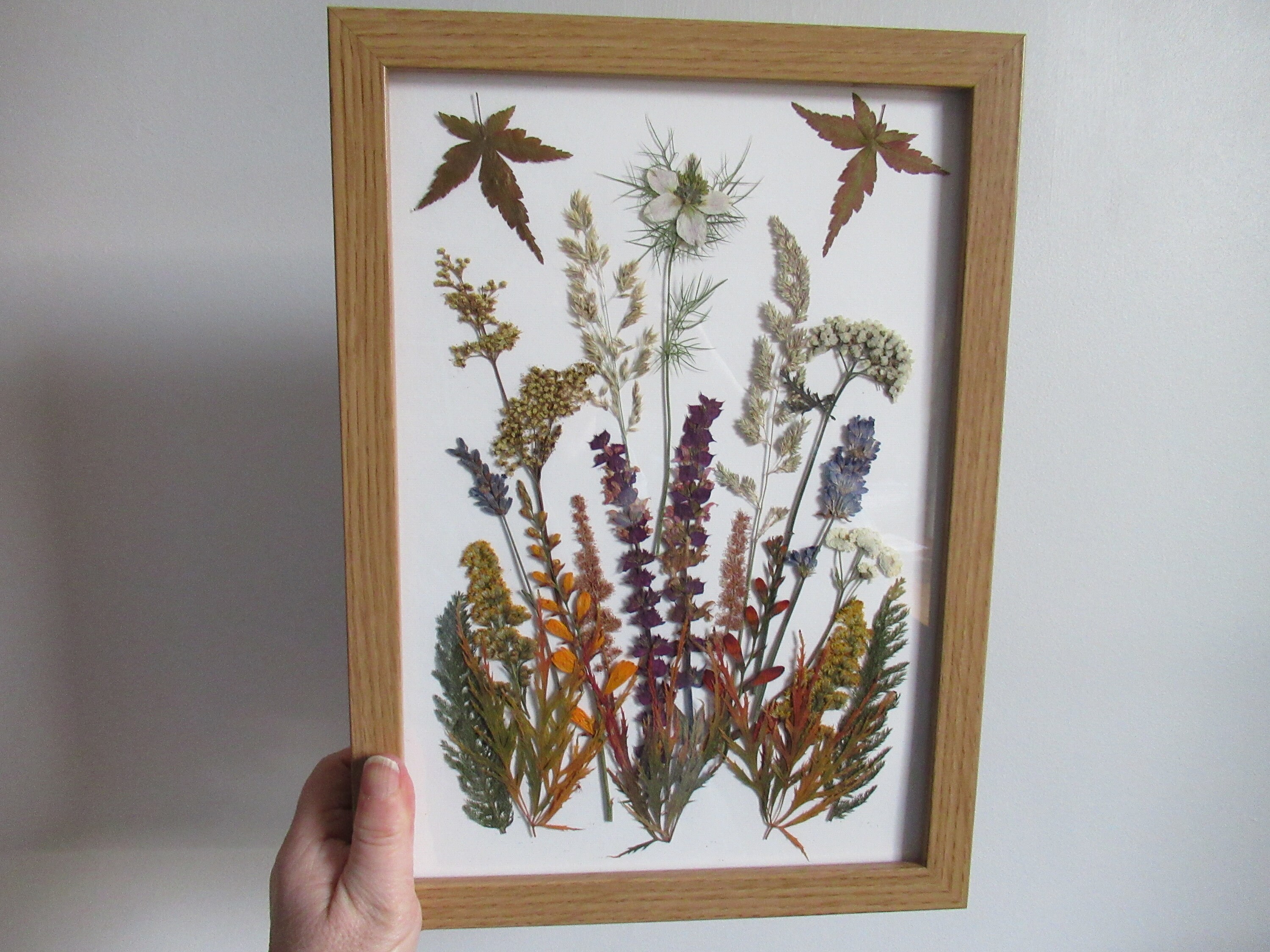 Pressed Flower Frame REAL Flower Frame Hand Made Dried Flower Frame ...