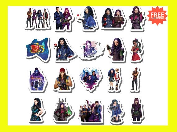 20 PCS Stickers Pack Descendants Aesthetic 3 Vinyl Colorful | Etsy