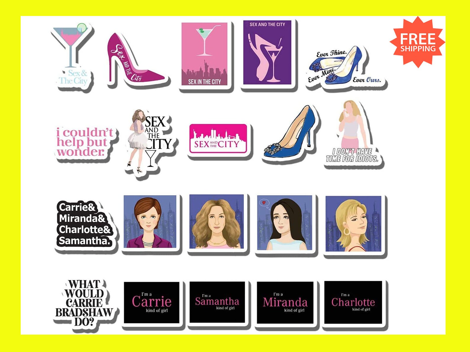 20 Pcs Stickers Pack Sex Aesthetic And Vinyl The Colorful City Etsy