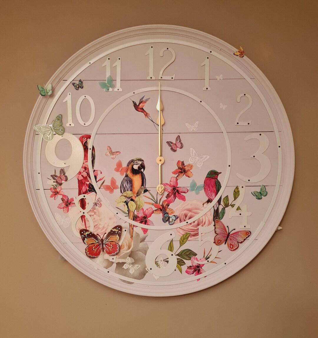 Bespoke Hand Decorated Large Wall Clock - Etsy