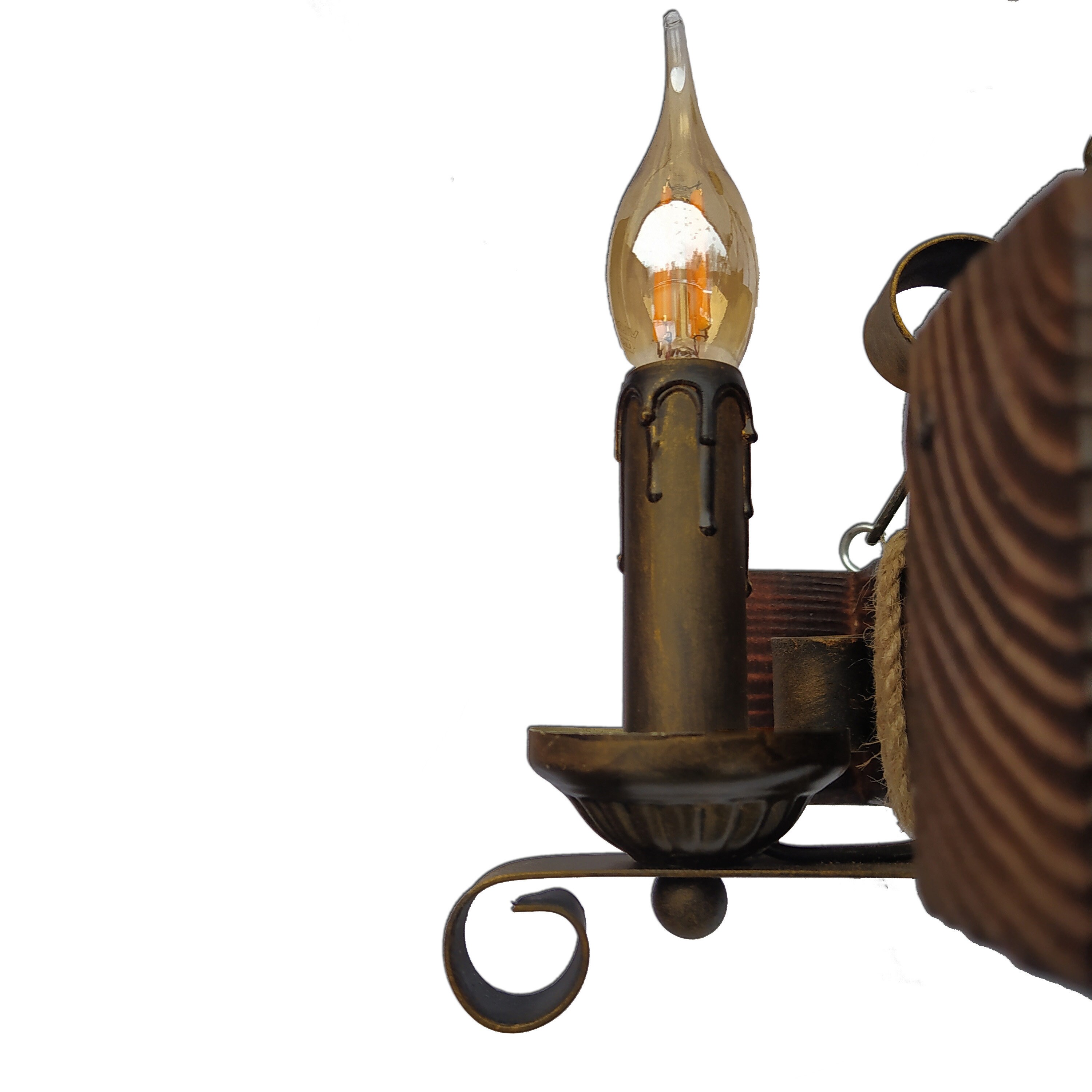 Wood Pendant Light for a Country House, Natural Rustic Wood Light ...