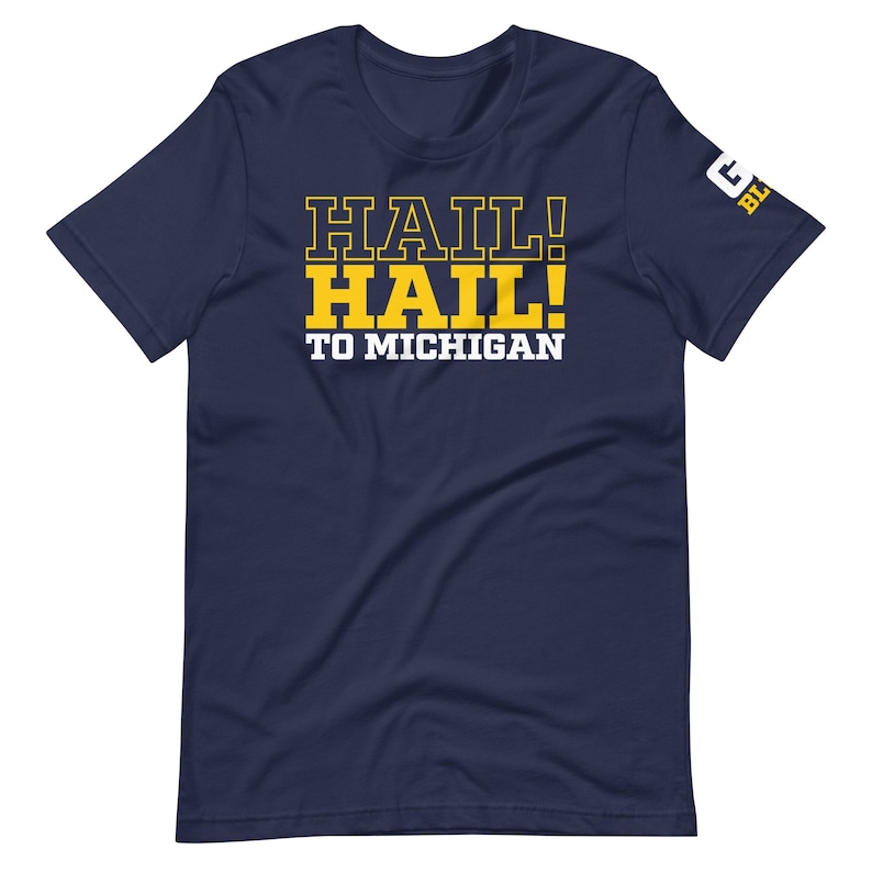 Michigan T-shirt: Hail to the Victors, Maize & Blue, Uofm Fan - Etsy