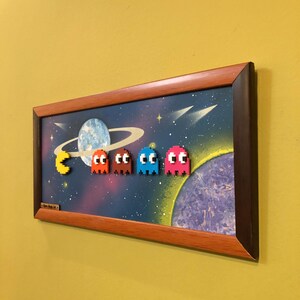 Pacman in Space, Pac-man Ghost Retro Wall, 80's Arcade Game, Atari ...