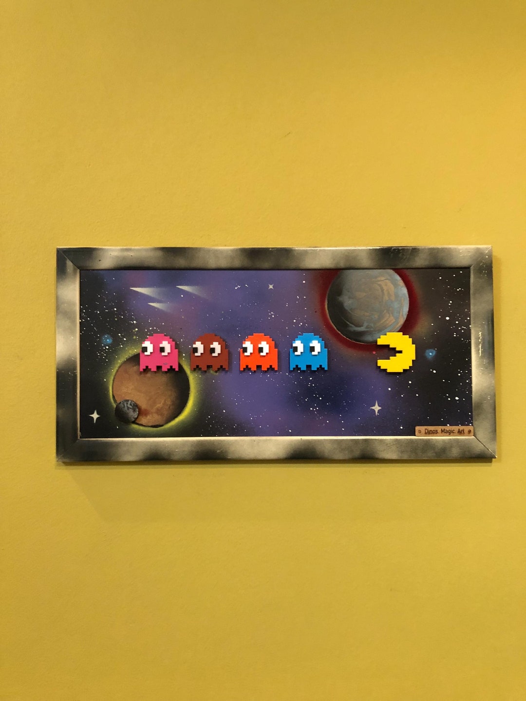 Pacman in Space, Pac-man Ghost Retro Wall, 80's Arcade Game, Atari ...