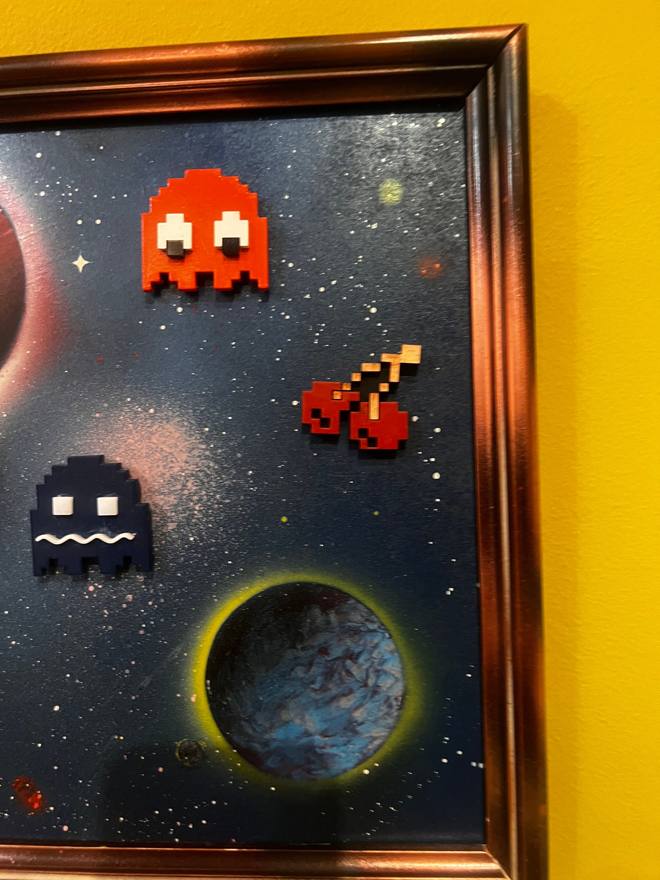 Pacman in Space, Pac-man Ghost Retro Wall, 80's Arcade Game, Atari ...