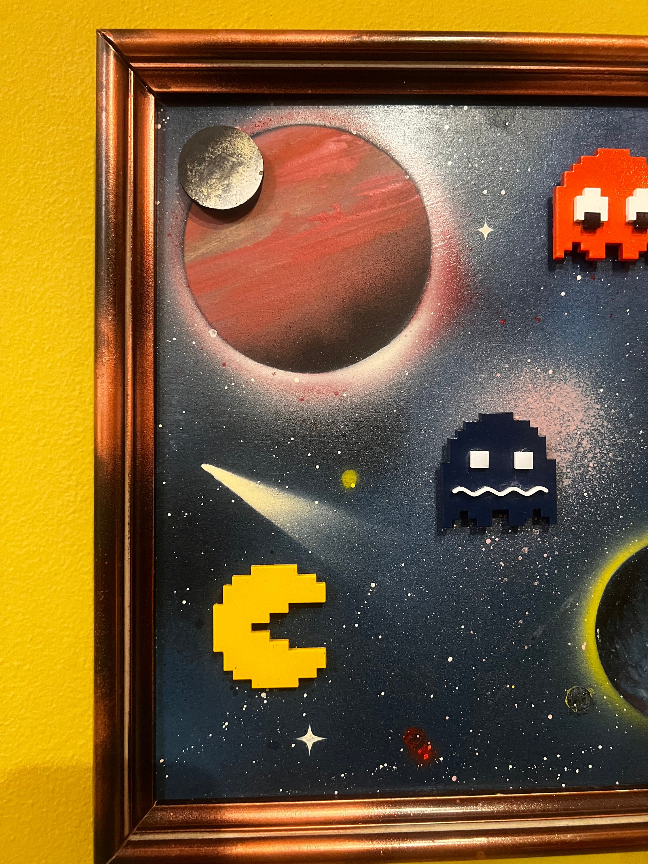 Pacman in Space, Pac-man Ghost Retro Wall, 80's Arcade Game, Atari ...